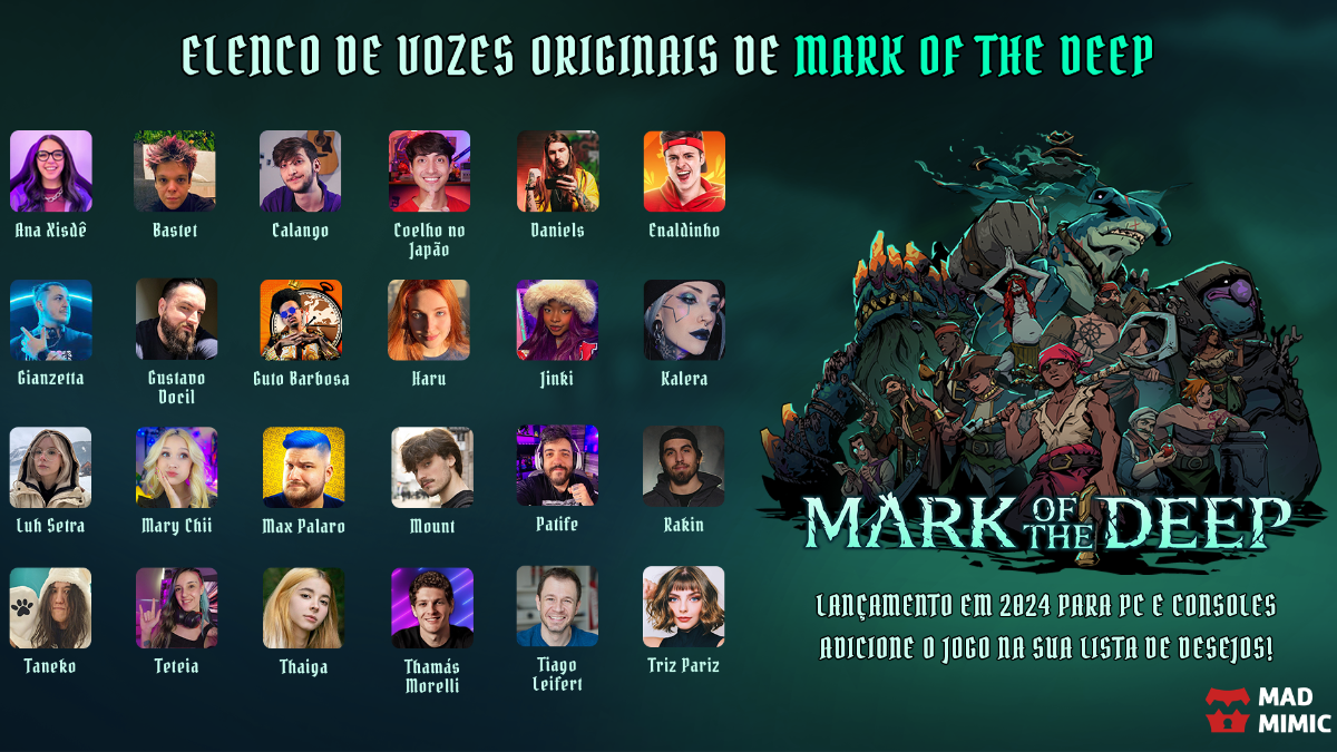 Jogo brasileiro Mark of the Deep revela dubladores; veja lista